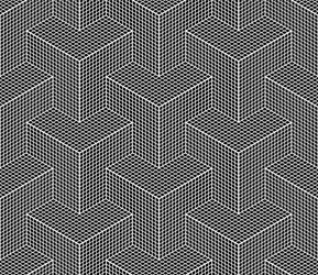 Cross hatch cube isometric shapes seamless Vector Image