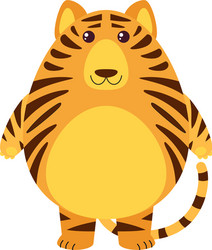 White tiger with round body Royalty Free Vector Image