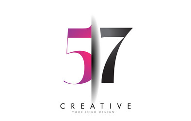 75 7 5 number logo design with a creative cut Vector Image