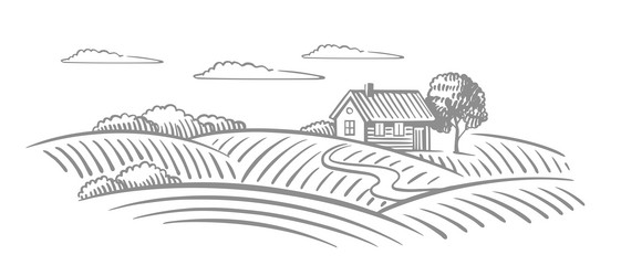 Rural landscapes Royalty Free Vector Image - VectorStock
