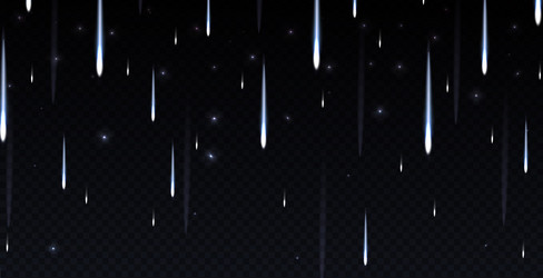 Realistic effect of meteor rain Royalty Free Vector Image
