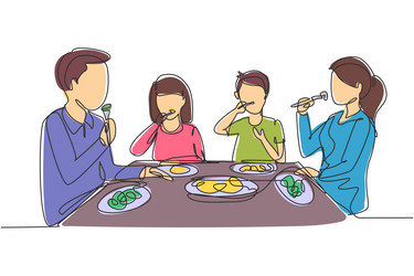 Family breakfast Royalty Free Vector Image - VectorStock