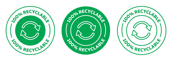Biodegradable icon 100 percent Royalty Free Vector Image