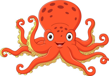 Cute octopus cartoon Royalty Free Vector Image