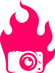 Set fire camera logo design template camera Vector Image