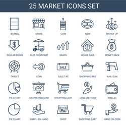 Market icons Royalty Free Vector Image - VectorStock