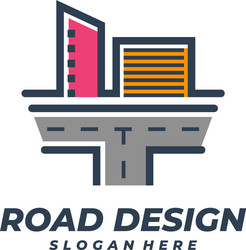 Road city logo template creative Royalty Free Vector Image