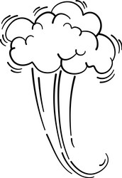 Speed cloud motion effect cartoon comic line Vector Image