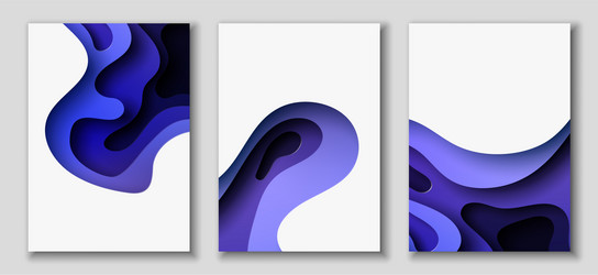 Vertical a4 flyers with 3d abstract background Vector Image