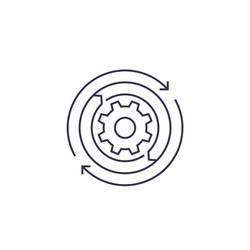 Easy operation process with thin line gearwheel Vector Image