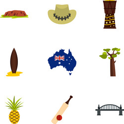 Australian symbols icon set outline style Vector Image