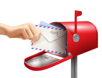 Realistic mailbox composition Royalty Free Vector Image