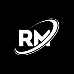 Rm logo r m design white letter rmr Royalty Free Vector