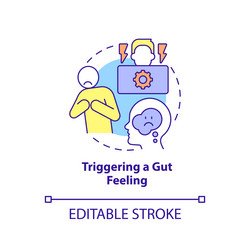 Triggering gut feeling red gradient concept icon Vector Image