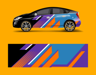 Racing car wrap purple design custom livery Vector Image
