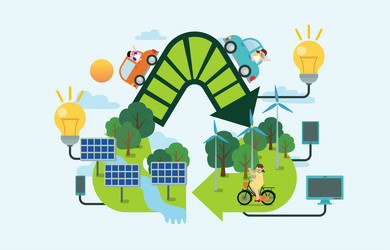 Children using renewable energy for save the world