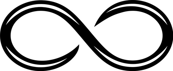Infinity sign with black lines on a white Vector Image