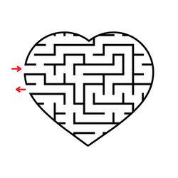Labyrinth heart simple flat isolated on white Vector Image