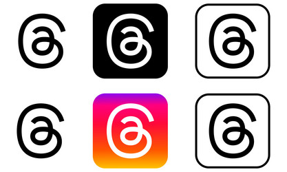 Threads logos set the new technology apps Vector Image