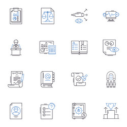 Talent operations line icons collection Royalty Free Vector