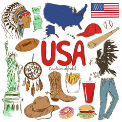 United states america usa objects label Royalty Free Vector