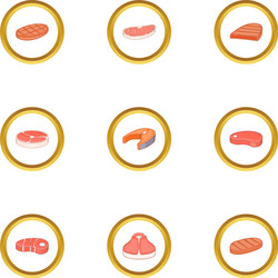Meat icon cartoon isometric 3d style Royalty Free Vector