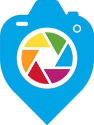 Point camera logo design template Royalty Free Vector Image