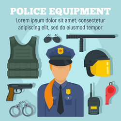 Police elements equipment collection Royalty Free Vector