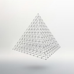 Wireframe mesh polygonal pyramid Royalty Free Vector Image