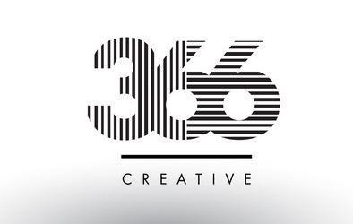 366 black and yellow number logo design Royalty Free Vector