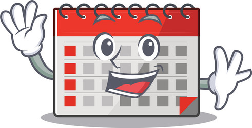 Character calendar isolated with in cartoon thumbs