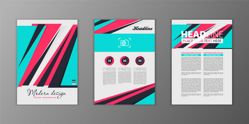 Colorful cover page templates for print products Vector Image