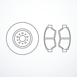Brake disk and pads Royalty Free Vector Image - VectorStock