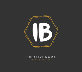 Ib initial letter handwriting and signature logo Vector Image