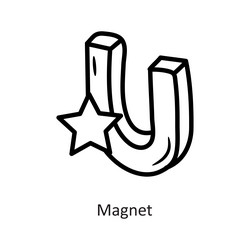 Magnet outline icons simple stock illust Vector Image