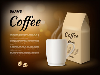 Coffee advertising design with a splash effect Vector Image