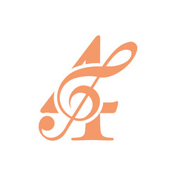 Music logo on letter s concept s note sign Vector Image