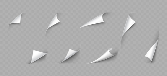 Curled page corner paper edges curve pages Vector Image