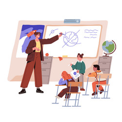School project teacher kids in classroom Vector Image