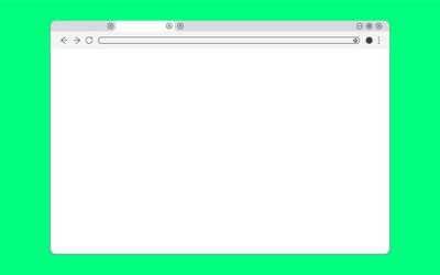 Simple white web browser window with a green Vector Image
