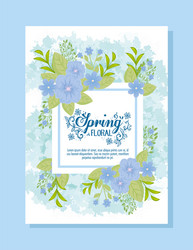 Spring floral text wording with flowers Royalty Free Vector