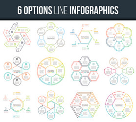 Thin line elements set for infographic template Vector Image