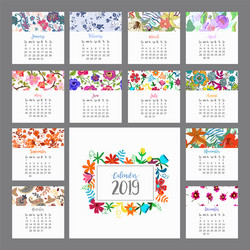 Planner calendar template with sleeping Royalty Free Vector