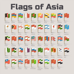 Flags of asia set Royalty Free Vector Image - VectorStock