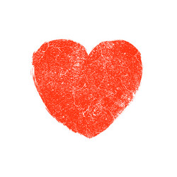 Grunge heart shape red heart vintage brush Vector Image