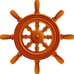 Driving ship wheel icon cartoon style Royalty Free Vector