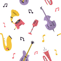 Musical instruments pattern Royalty Free Vector Image