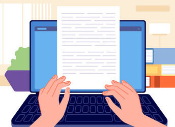 Writer writes document journalist create Vector Image