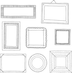 Beautiful template hand drawn frames Royalty Free Vector