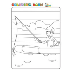 Fisherman coloring page for children Royalty Free Vector